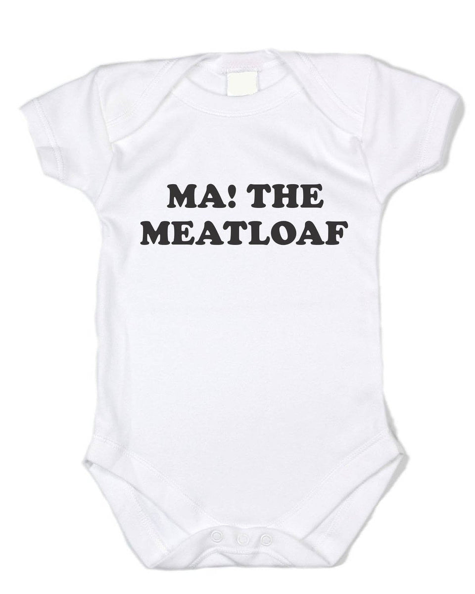 "Ma! The Meatloaf" (Black Text) White Cotton Onesie – Baffle