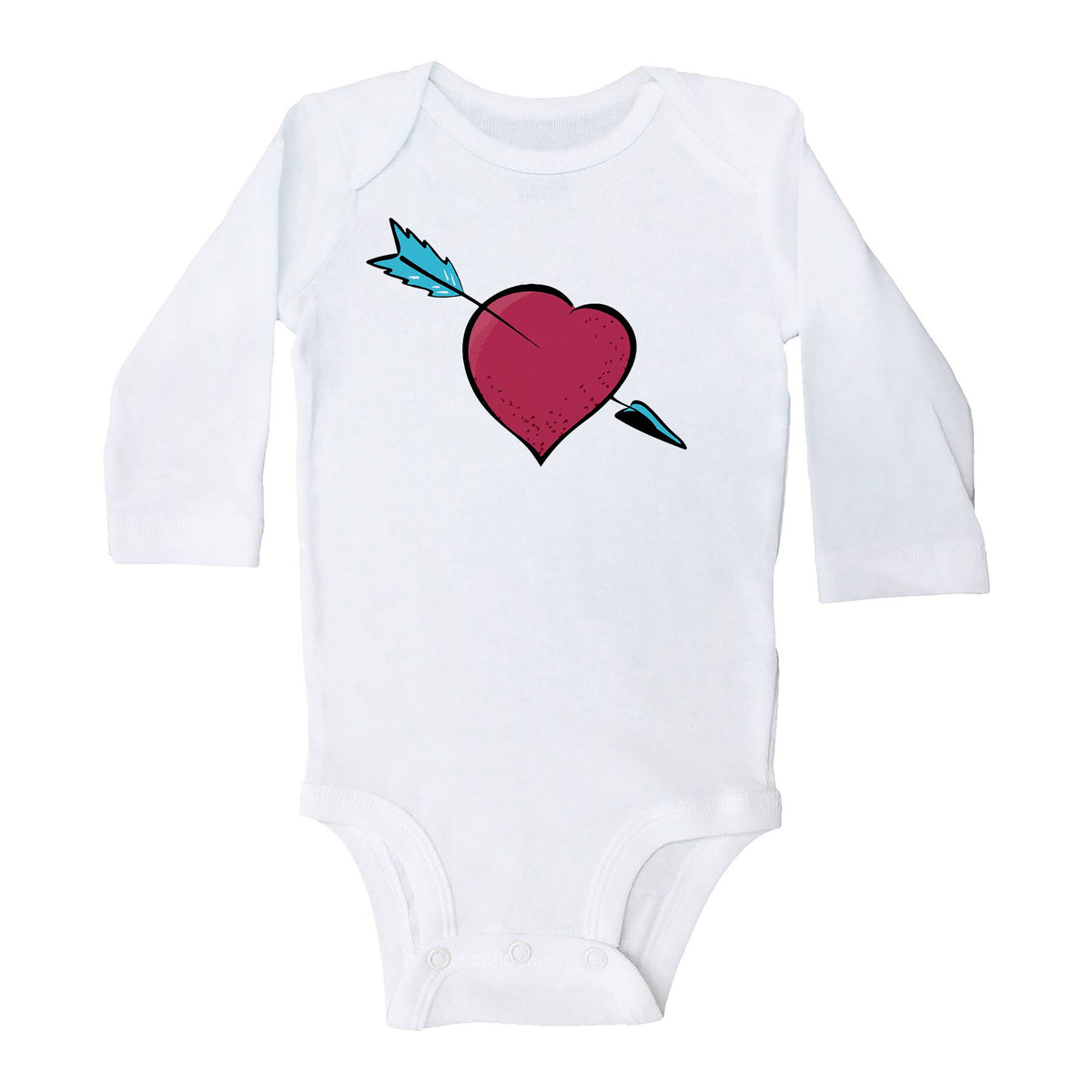 VALENTINE'S HEART PIERCED WITH ARROW - Basic Onesie – Baffle